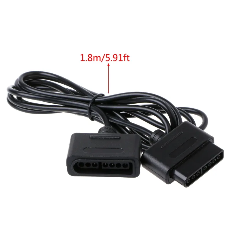SNES Controllers Extension Cable: 1.8m Black Cord for Retro-Duo & FC ...