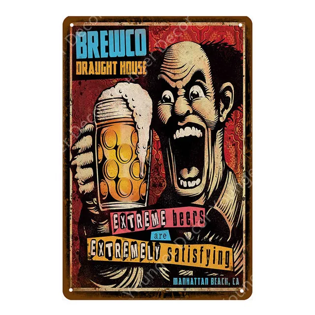 Retro WD 40 Tin Sign Draft Beer Bar Party Decor Cocktail Wine Vins ...