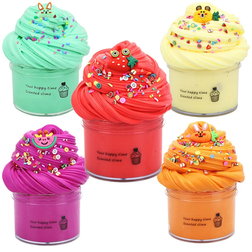 Fluffy Slime Toy Kit For Kids Cute Fruit Design, 70ML Plasticine ...