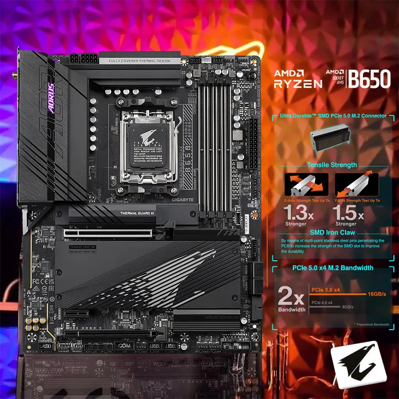 Socket AM5 Asrock Motherboard DDR5 128GB PCI E 4.0 AMD B650 Gigabyte B650 AORUS Pro AX ...