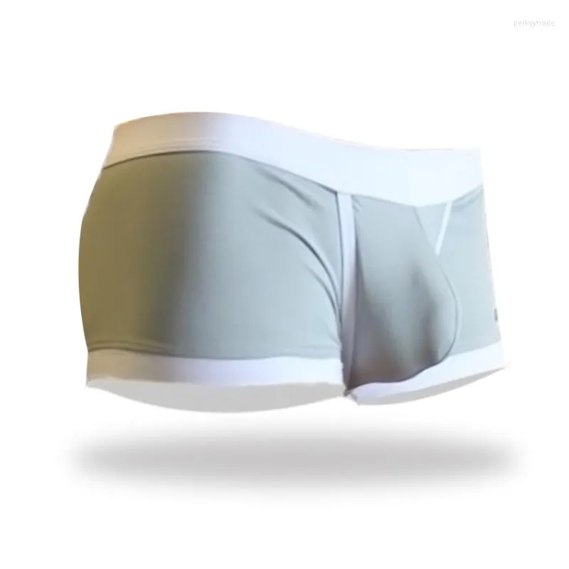 Aiiou 2023 Mens Ice Silk Boxer Under Shorts With 3d Pouch Comfortable