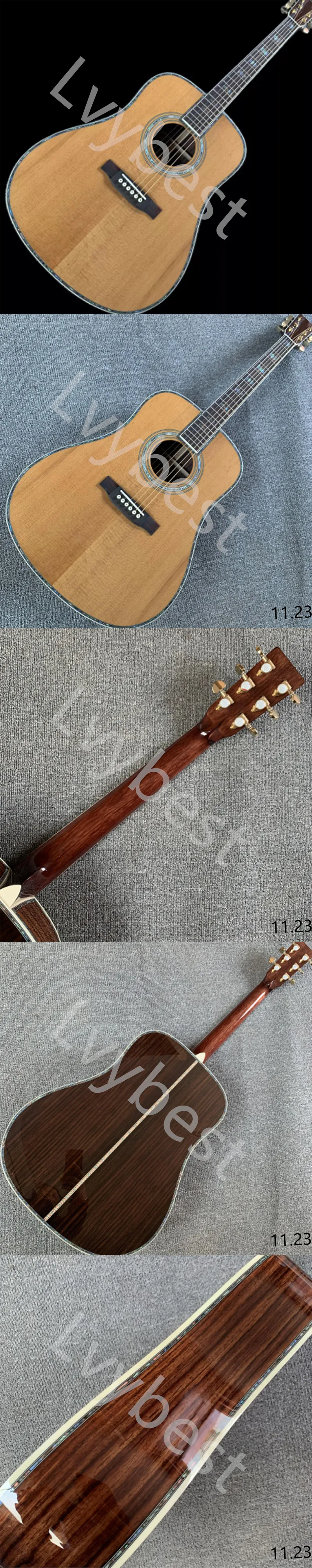 DHgate.com:Lvybest electric guitar New D45 Natural color Face. Side ...