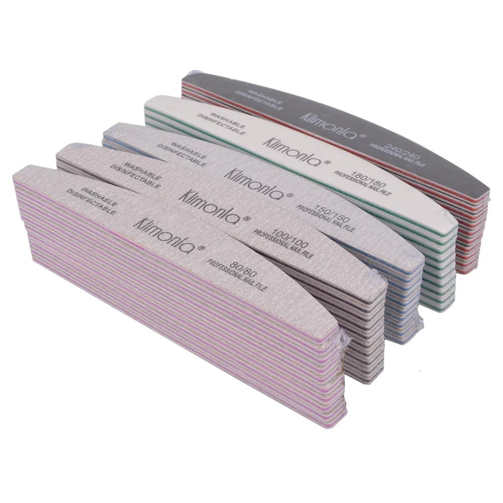 Nail File Set - Professional 80/100/150/180/240 Grit Nail Files, Half ...