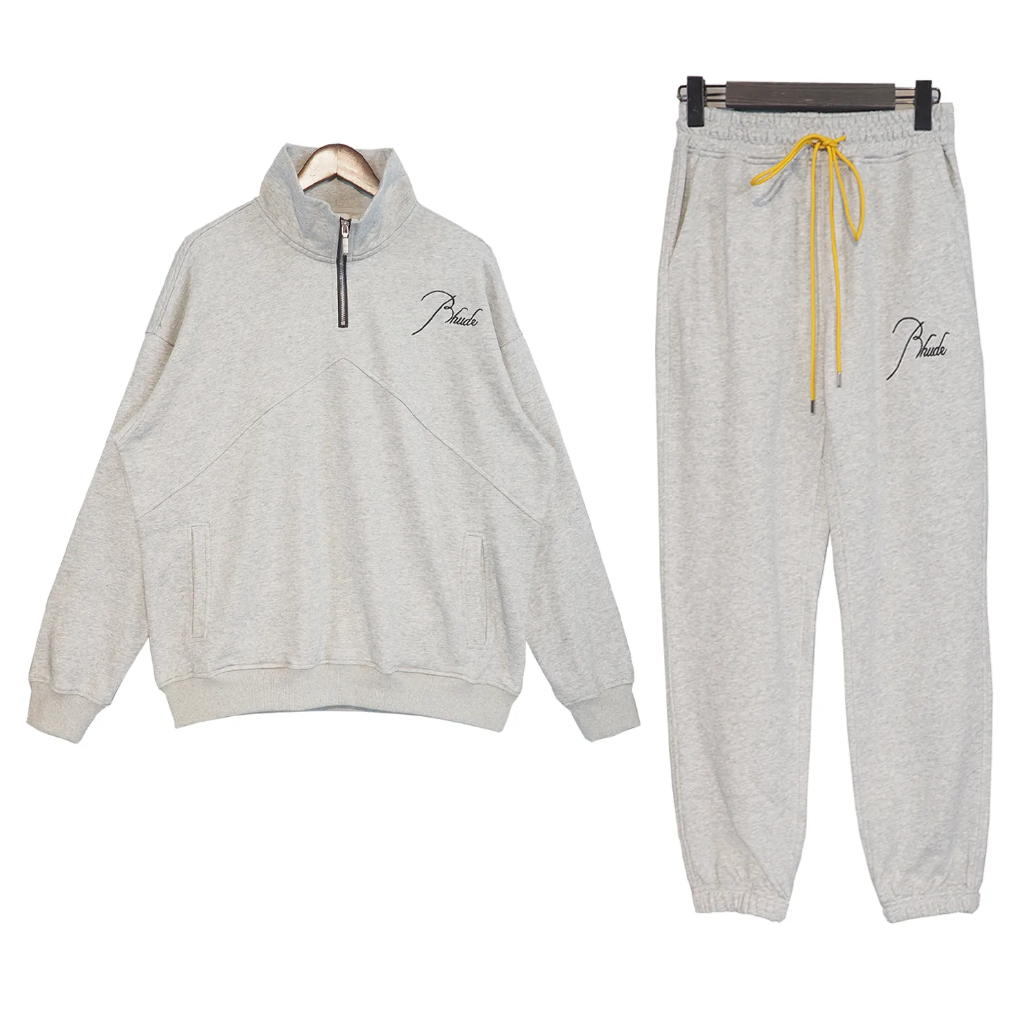 Men's Cotton Tracksuit with Geometric Print - Casual Hooded Ankle ...