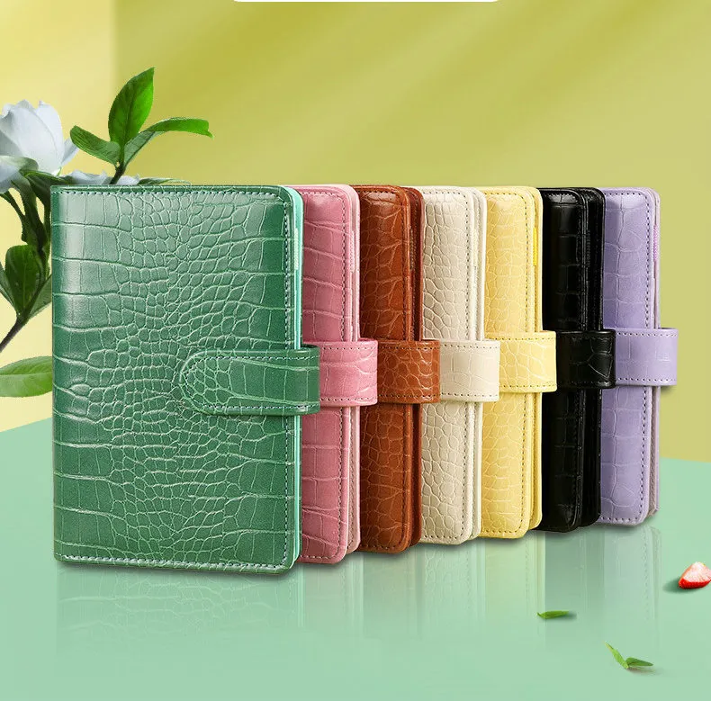 Refillable Notebook Binder: A6 Faux Crocodile Leather Planner, Compact ...