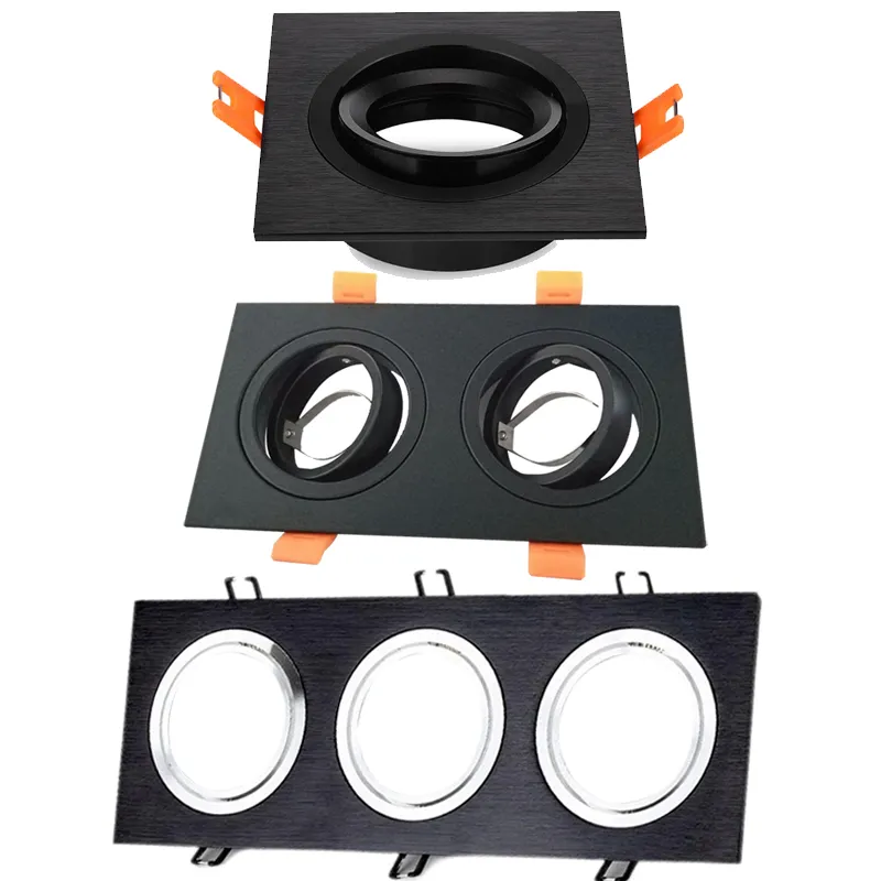Premium Square Recessed Lighting Kit: Adjustable Fixture for Halogen ...