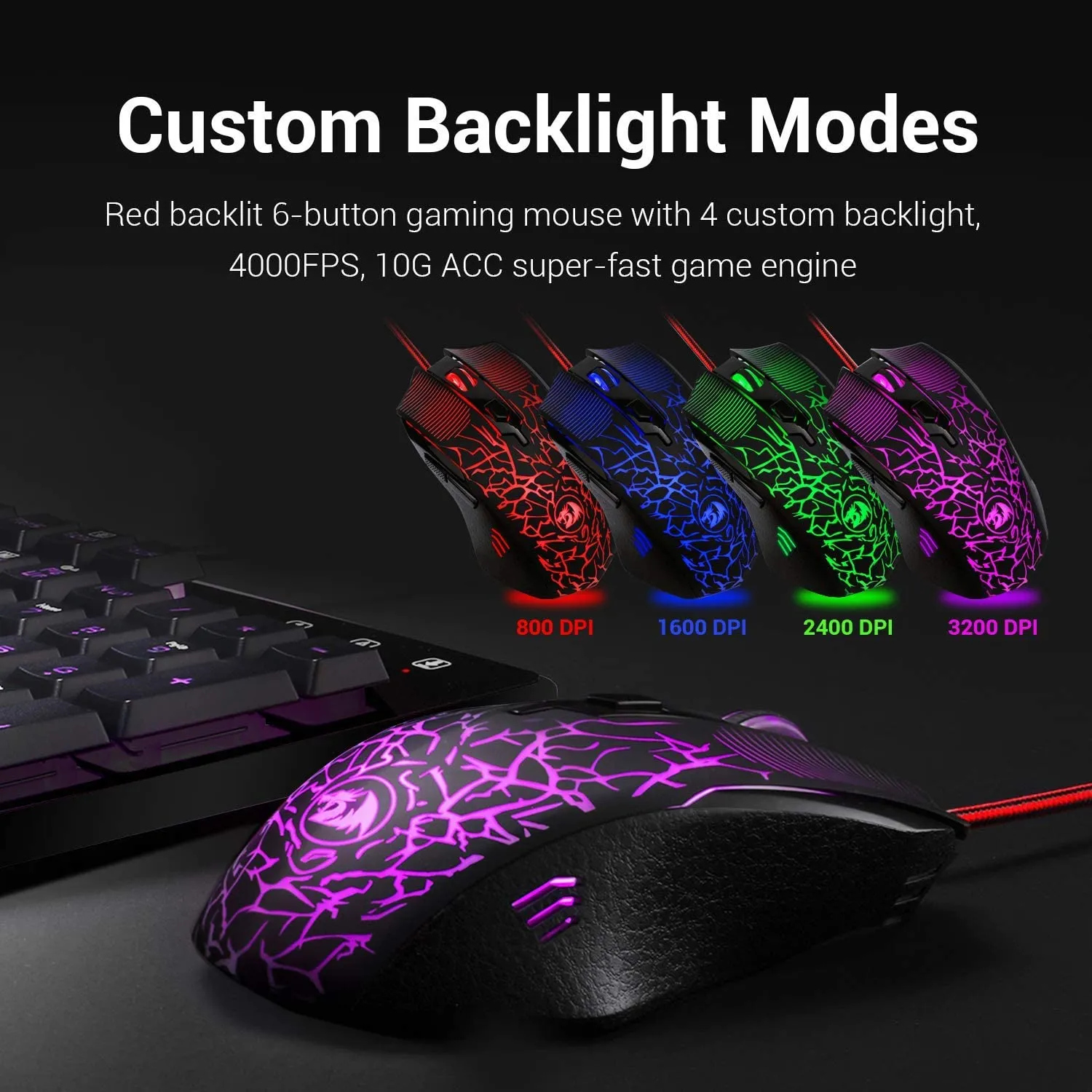 Gaming Keyboard and Mouse Combo: Mechanical Feel, RGB Backlit Keyboard ...