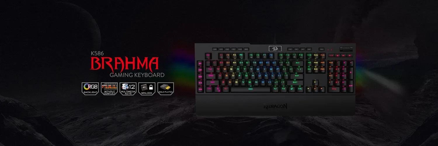 Gaming Keyboard With Macro Keys K586 RGB Mechanical Keyboard 10 On Board Macro Keys, Dedicated ...