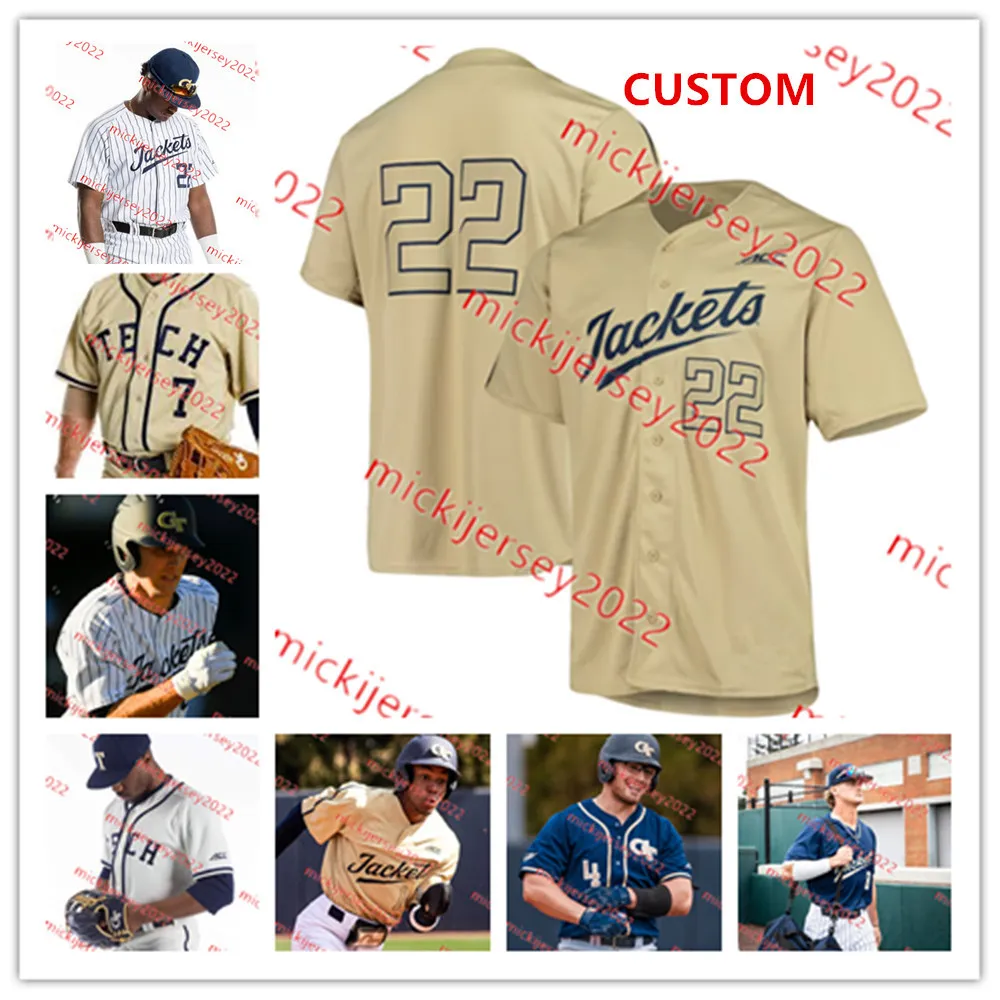 DHgate.com:Custom Georgia Tech Yellow Jackets Baseball Jersey - Stephen ...