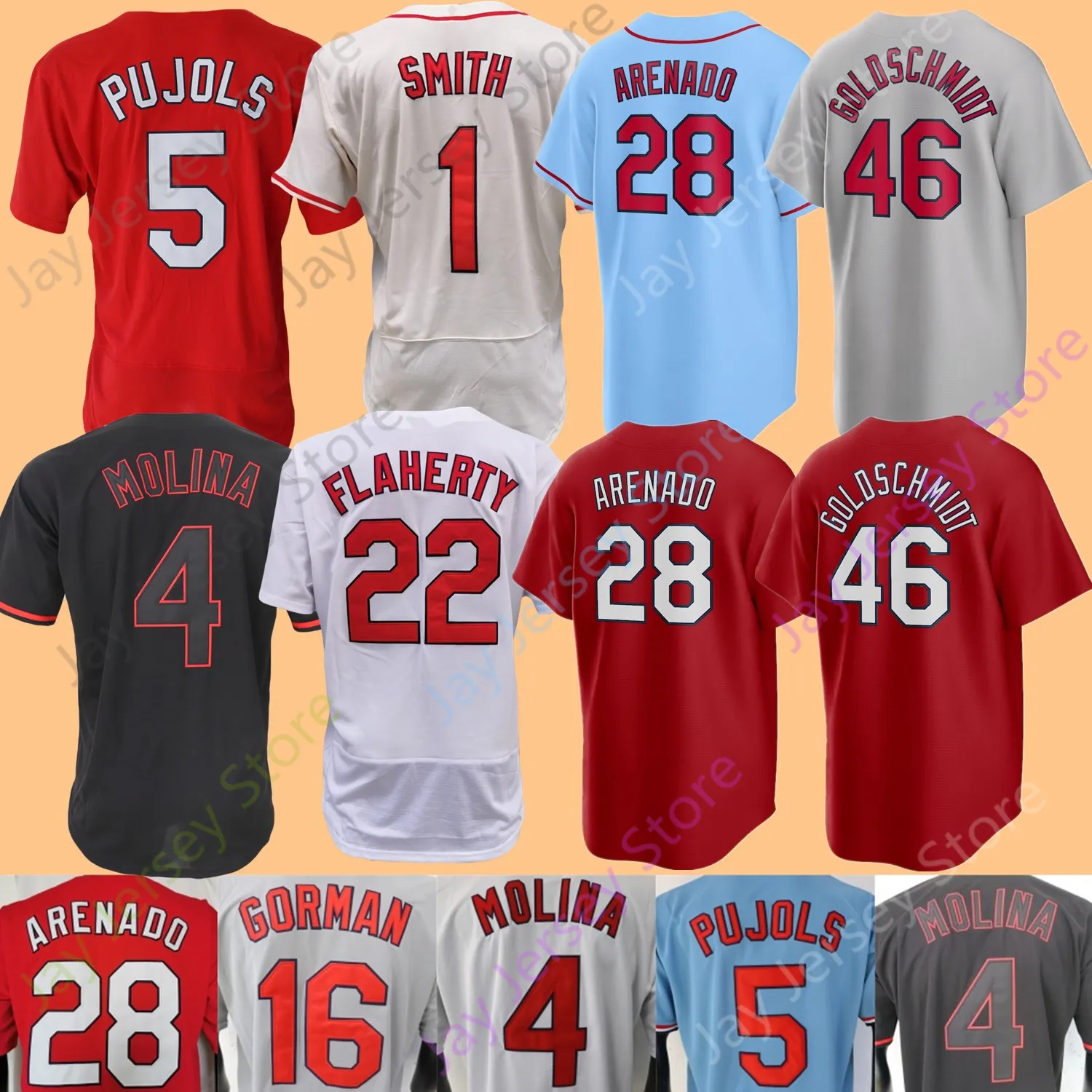 Baseball Jersey Lars Nootbaar Nolan Arenado Musial Paul Goldschmidt ...