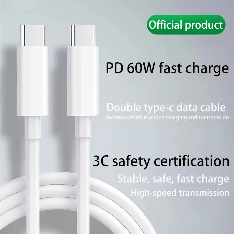 Usb C Charger 60W Double Sided Type C Charger PD Fast Charge Cable CTOC ...