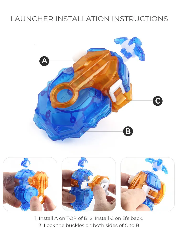 Beyblade Grip String Launcher Handle Set PVC Starter Toys For Boys ...