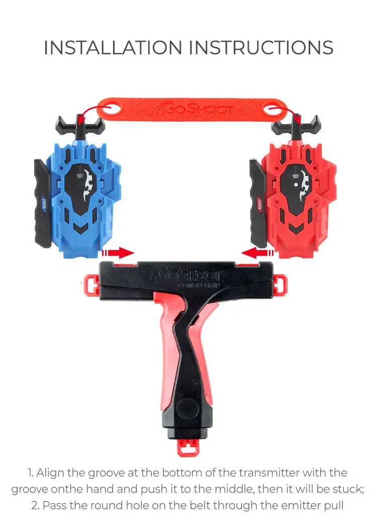 Beyblade Grip String Launcher Handle Set PVC Starter Toys For Boys ...