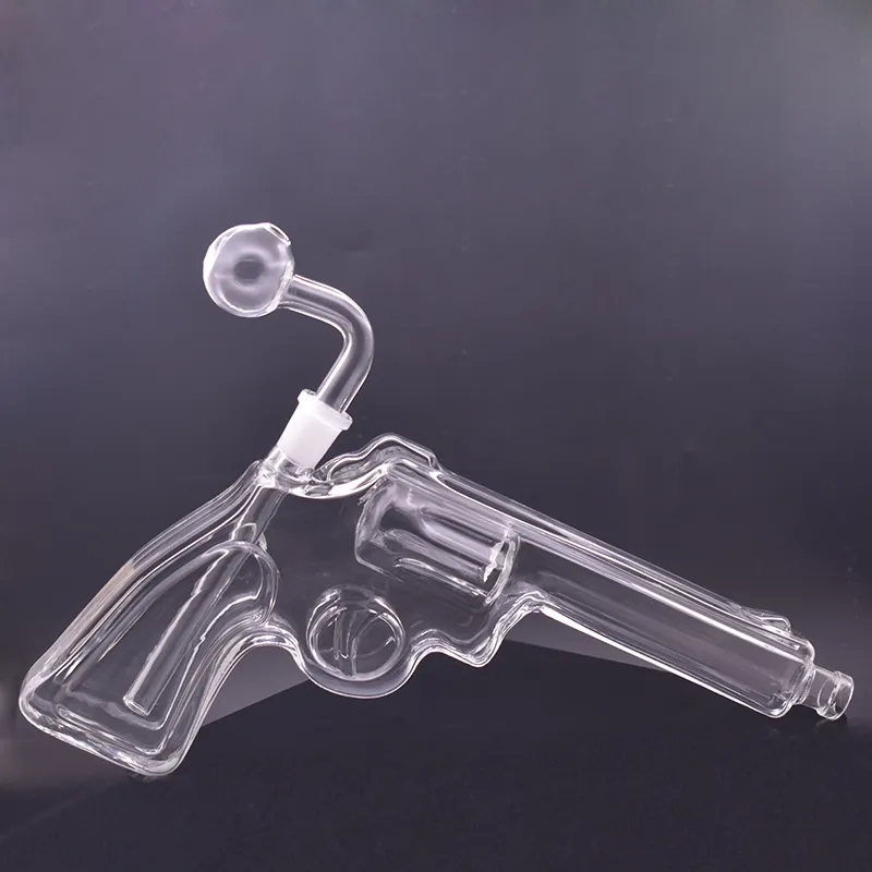 12inch Revolver Gun Shape Glass Oil Burner Bong Hookah 14mm Joint ...
