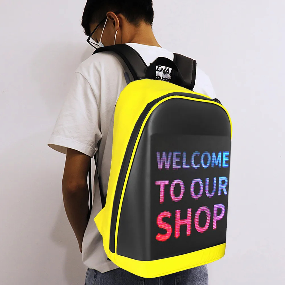 LED Display Screen Backpack, Smart Wireless Wifi App Control, Multi ...