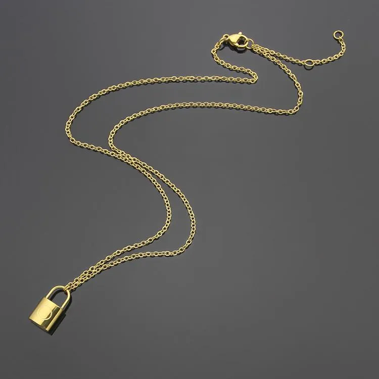 Stainless Steel Necklace Womens Luxury Lock Pendant Necklace: Classic V ...