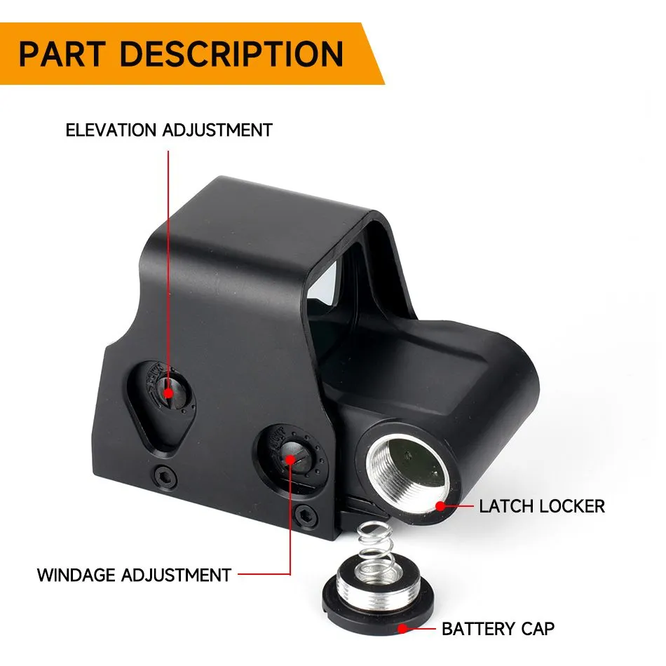 Holographic Red Dot Sight Aluminum Alloy Reflex T Dot Optics With Red ...