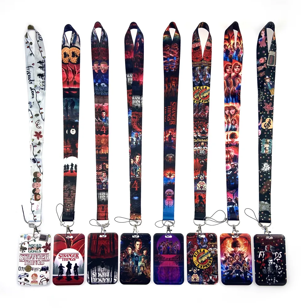 Stranger Things Lanyards Scary Movie Keychain ID Card Holder, Passport ...