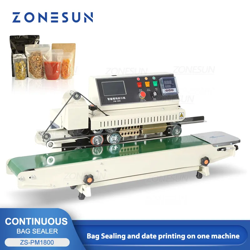 Wholesale ZONESUN ZS PM1800 Automatic Bag Band Sealer Machine Manufacturer For Inkjet Printer ...