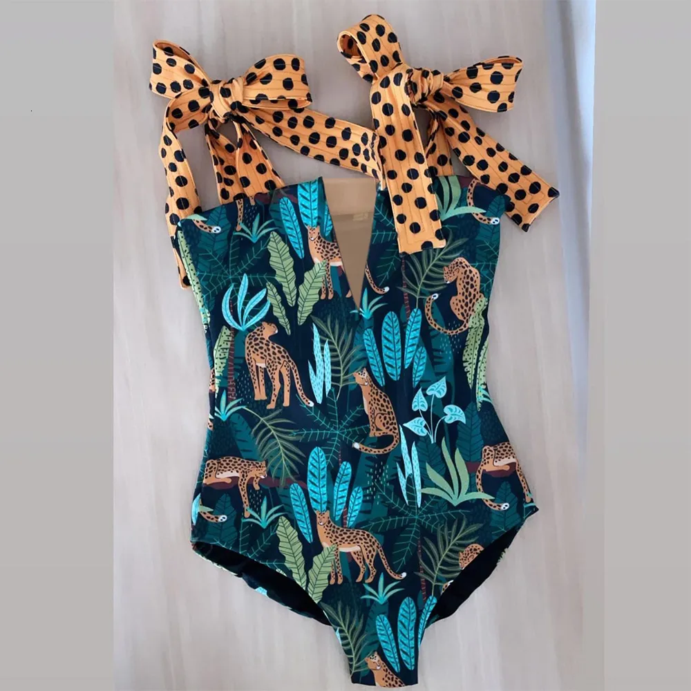 Women's Floral Print Strappy Backless Monokini Swimsuit, Sexy One-Piece ...