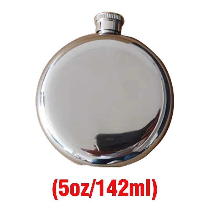 Stainless Steel Round Hip Flask Portable Square And Round Alcohol ...