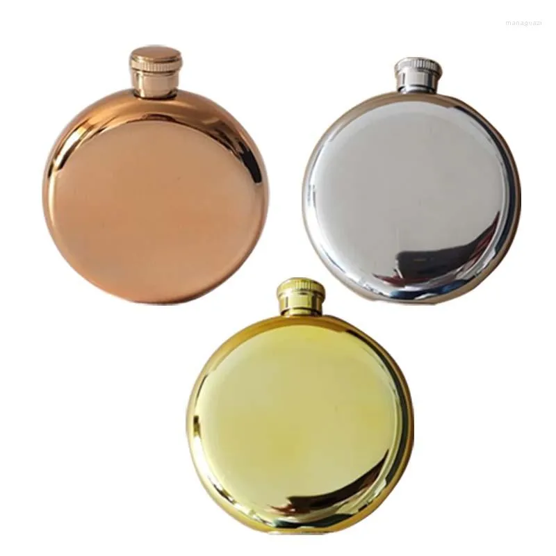 Stainless Steel Round Hip Flask Portable Square And Round Alcohol ...