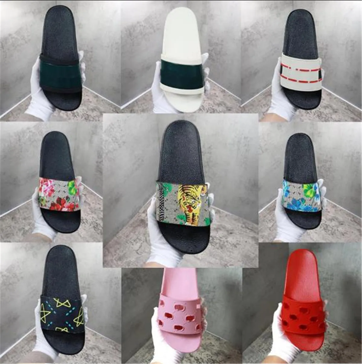 Bulk Platform Designer Rubber Slides Sandals For Men & Women, Floral ...