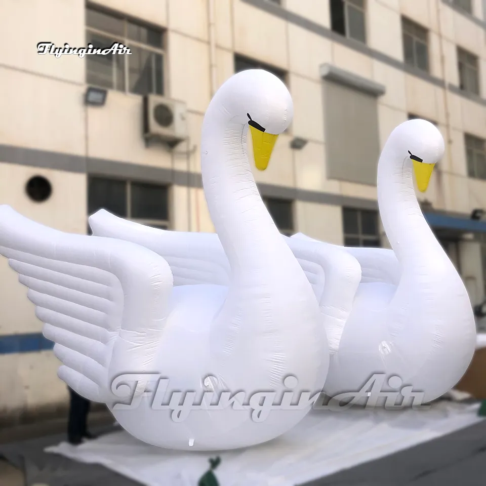 Large White Inflatable Swan Balloon Animal Model With Long Neck For Zoo ...