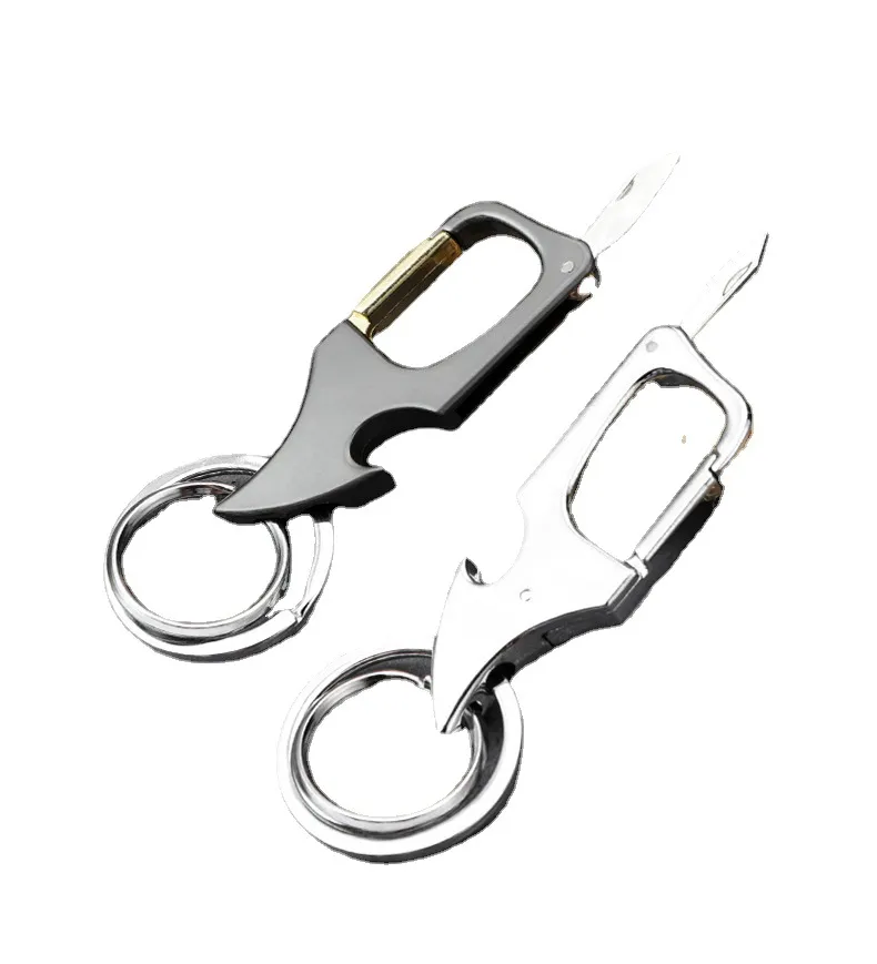Multifunction Metal Keychain Tool: Carabiner Clip, Small Knife, And ...