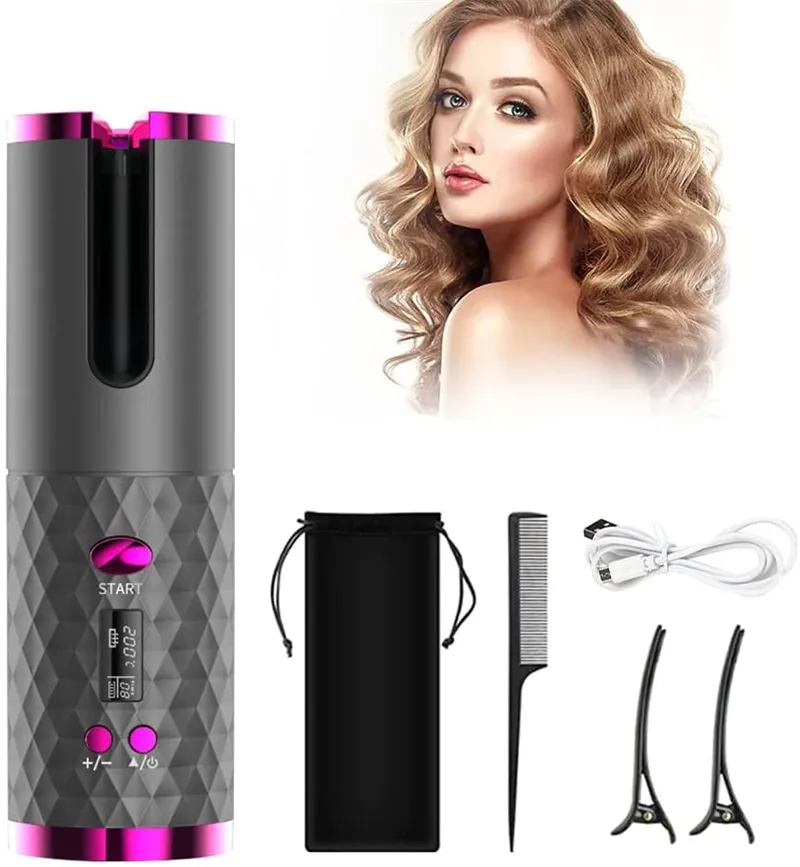 Cordless Automatic Hair Curlers USB Rechargeable... From Hc_network ...
