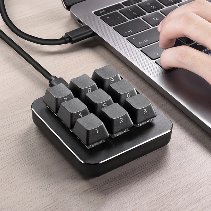 Compact 9 Key Mechanical Keyboard: Customizable Macro Pad, One-Handed ...