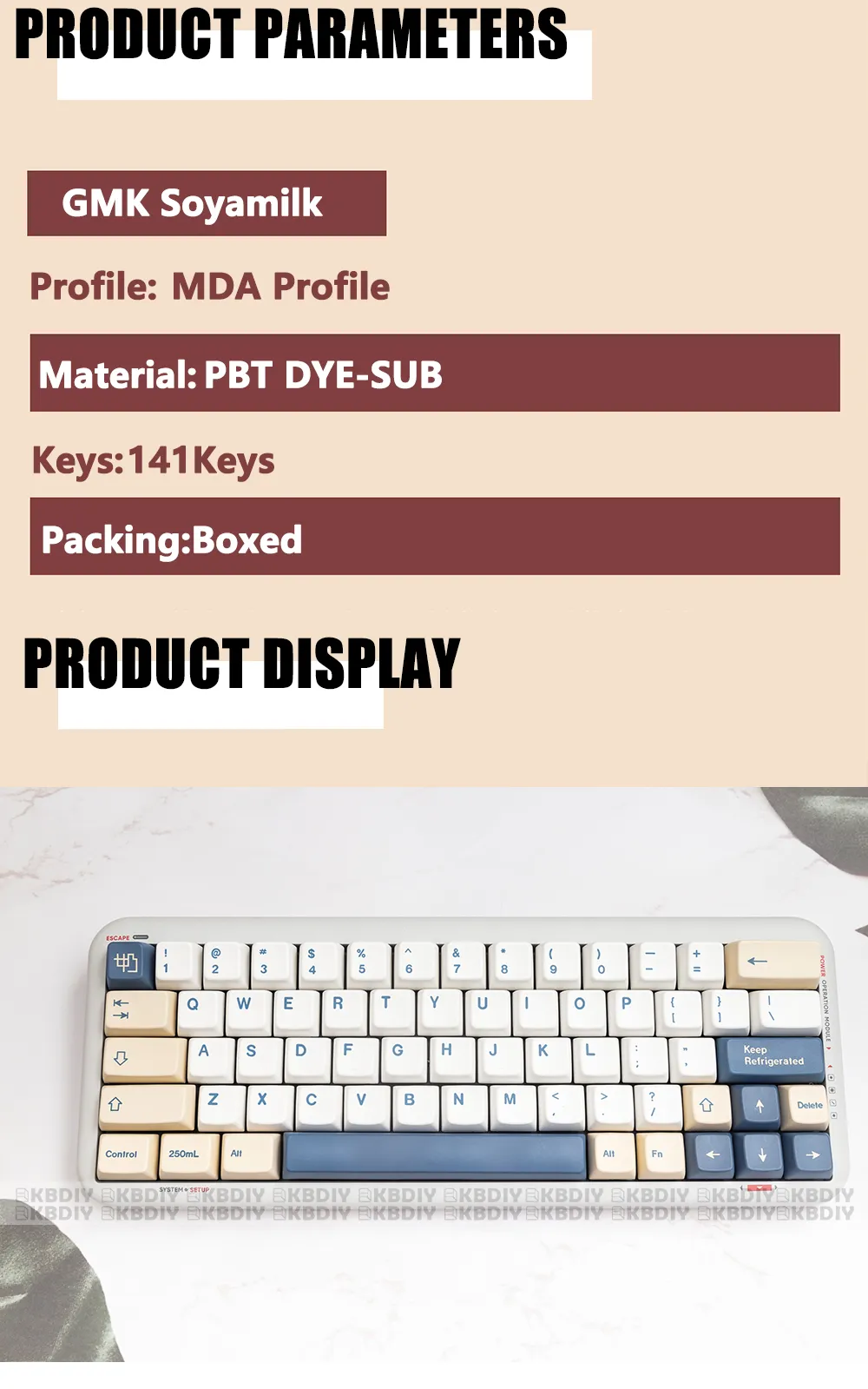 Customizable Keycap Set: Soya Soy Milk Maker Inspired PBT XDA Profile, Dye Sub Japanese/Korean ...