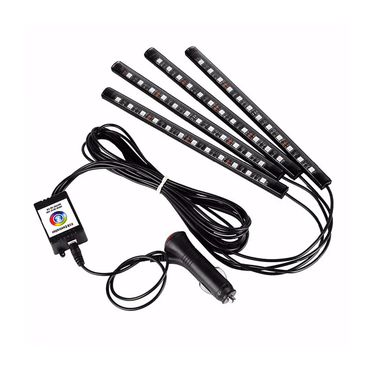 Car Foot Light LED Strip Lights, USB Interior Decorative Ambient Remote ...