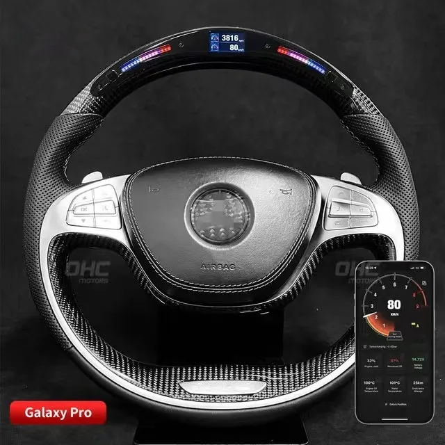 LED Performance Carbon Fiber Steering Wheel For BENZ AMG W221 Car ...