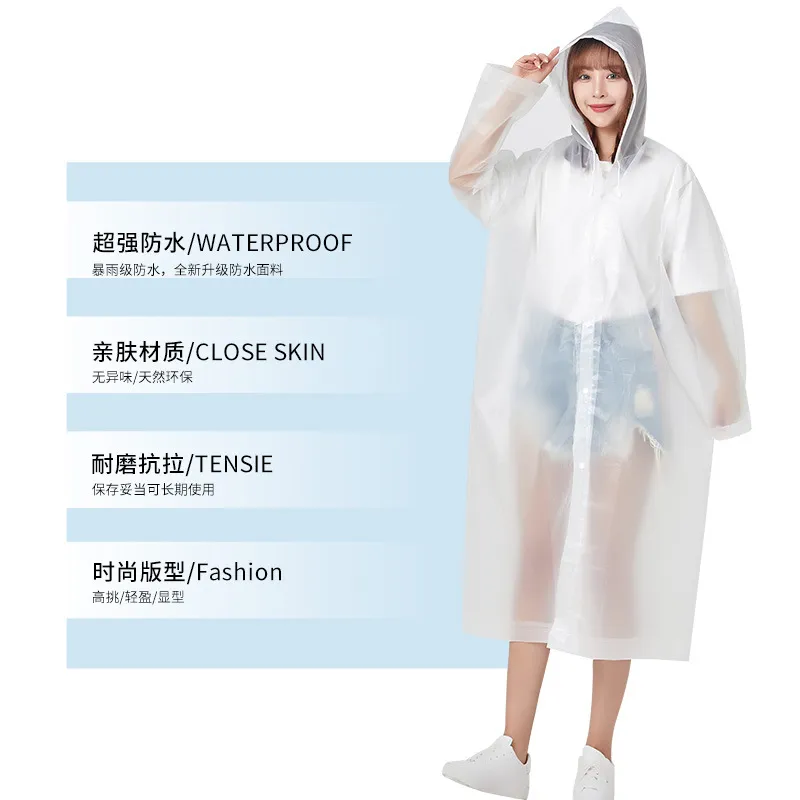 Durable Adult Raincoat - Thickened, Reusable Rain Gear, Fashionable ...