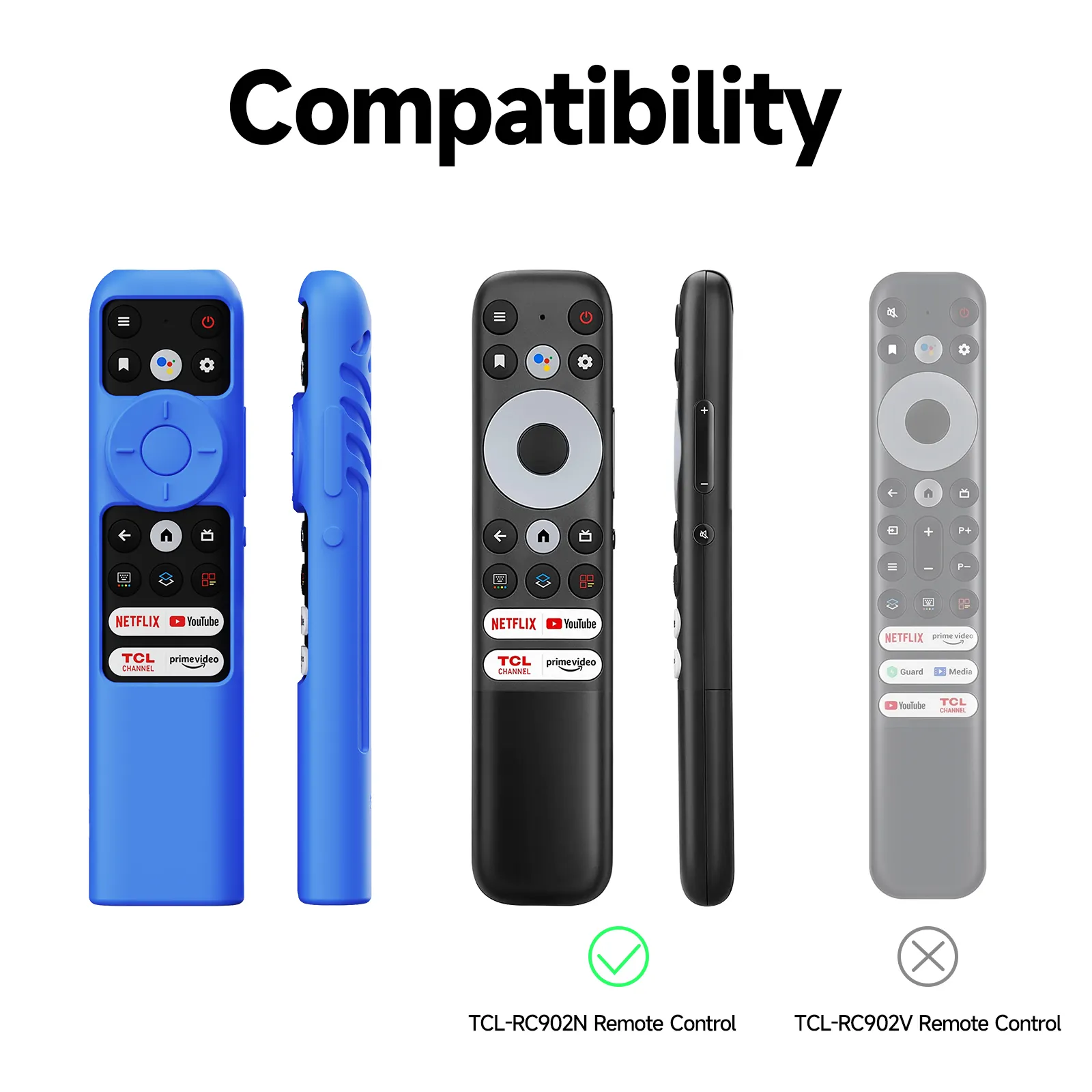 Silicone Remote Cover for TCL RC902N FMR1 - Google Android Smart TV ...