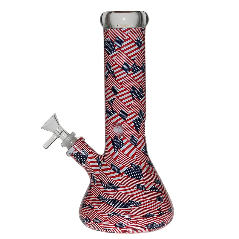 10 Inch Tall Beaker Bong With US National Flag Washington Head Pattern ...