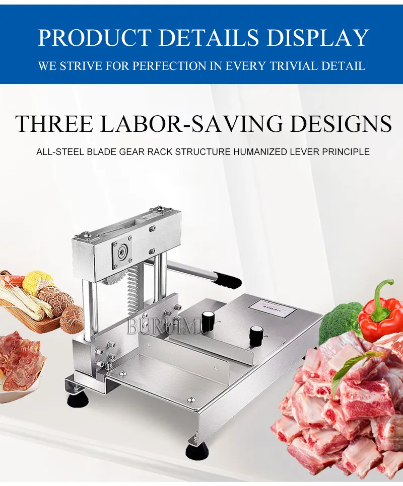 Manual Bone Cutting Machine with 25cm Stainless Steel Blade for Meat ...