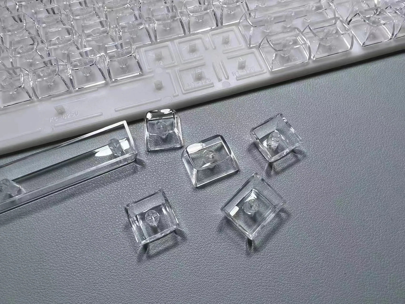 132 Key Full Transparent Keycaps Cherry Profile Crystal With Characters ...