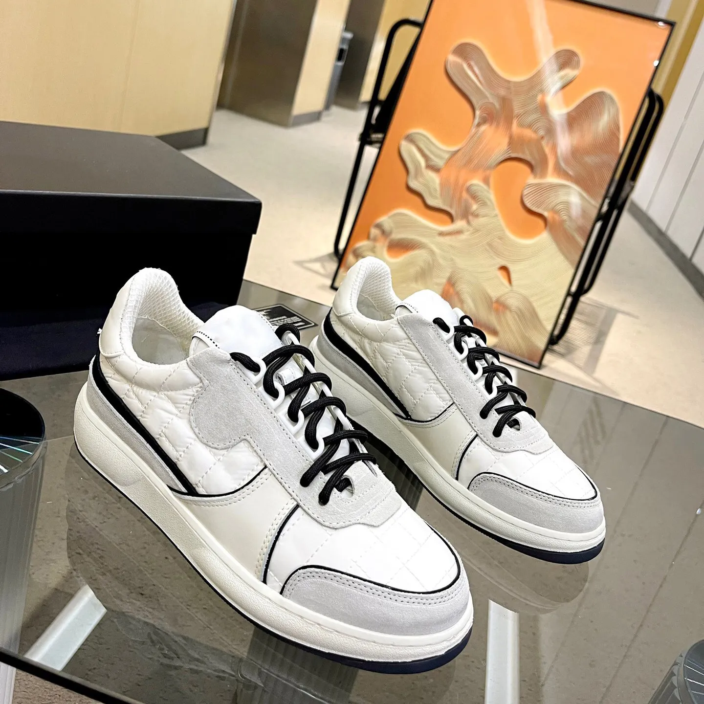 Womens Designer Platform Sneakers Leather Espadrille Flats Lace-Up ...