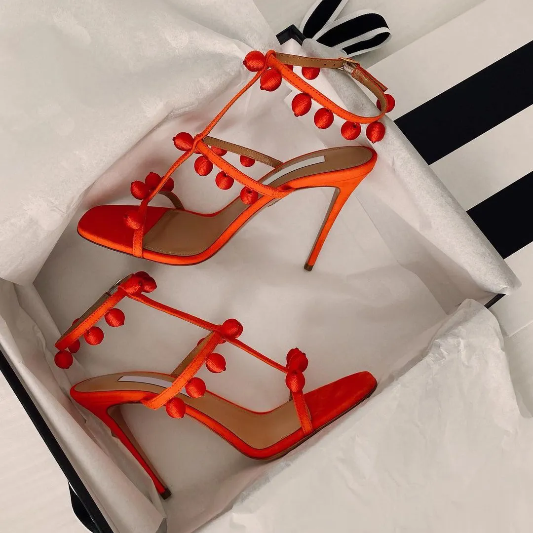 Stiletto Heel Sandals CREATORS LAB AQUAZZURA Crystal Pendant ...