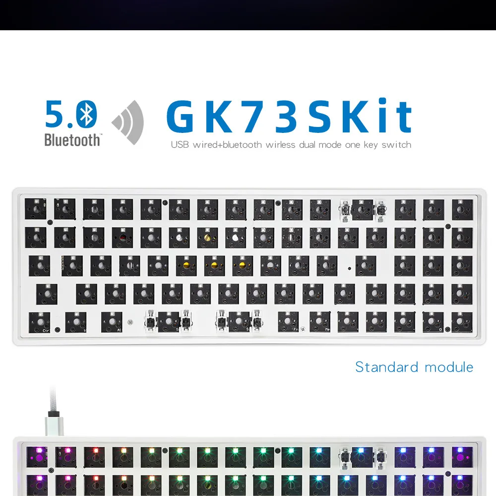 GK73/GK73S KIT Mechanical Keyboard Custom DIY RGB MX Kailh Box Switch ...