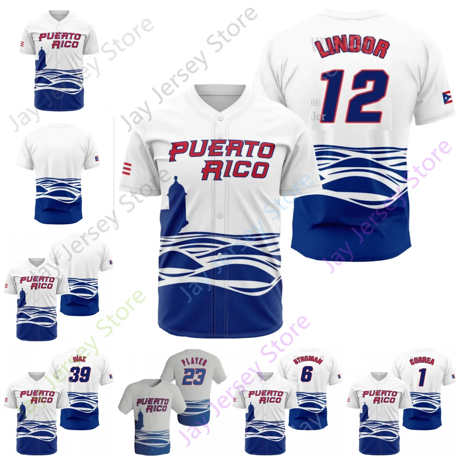 Team Puerto Rico Baseball Jerseys Vazquez, MJ Melendez, Maldonado ...