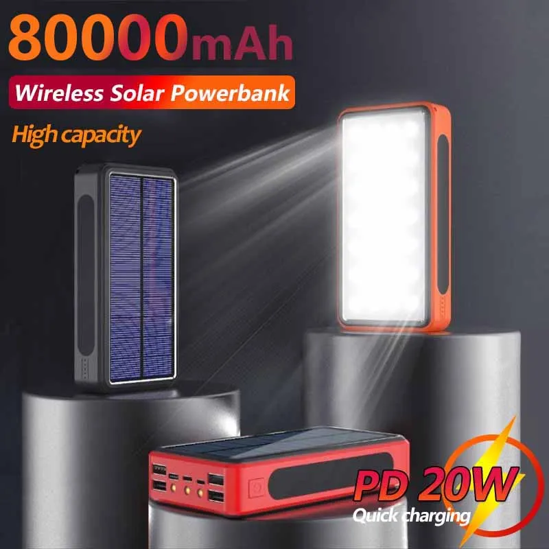 DHgate.com:4-USB Solar-Powered Soft-Rubber Dustproof 80000mAh Portable Power Bank:Cell Phones ...