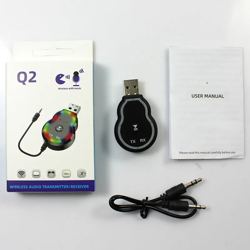 Q2 Bluetooth Audio Tx&Rx Transmitter Receiver With HD Sound Quality ...