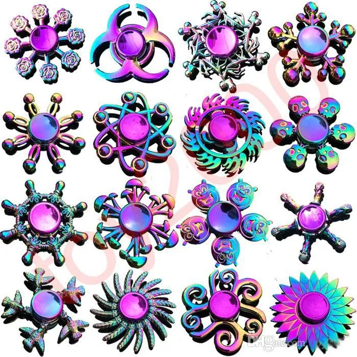 120 Types In Stock Fidget Toys Spinner Rainbow Hand Spinners Tri Fidget ...