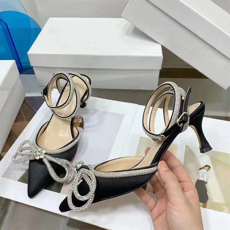 Bulk Crystal Bow Heels, Rhinestone High Heel Sandals: Women's Glitter ...