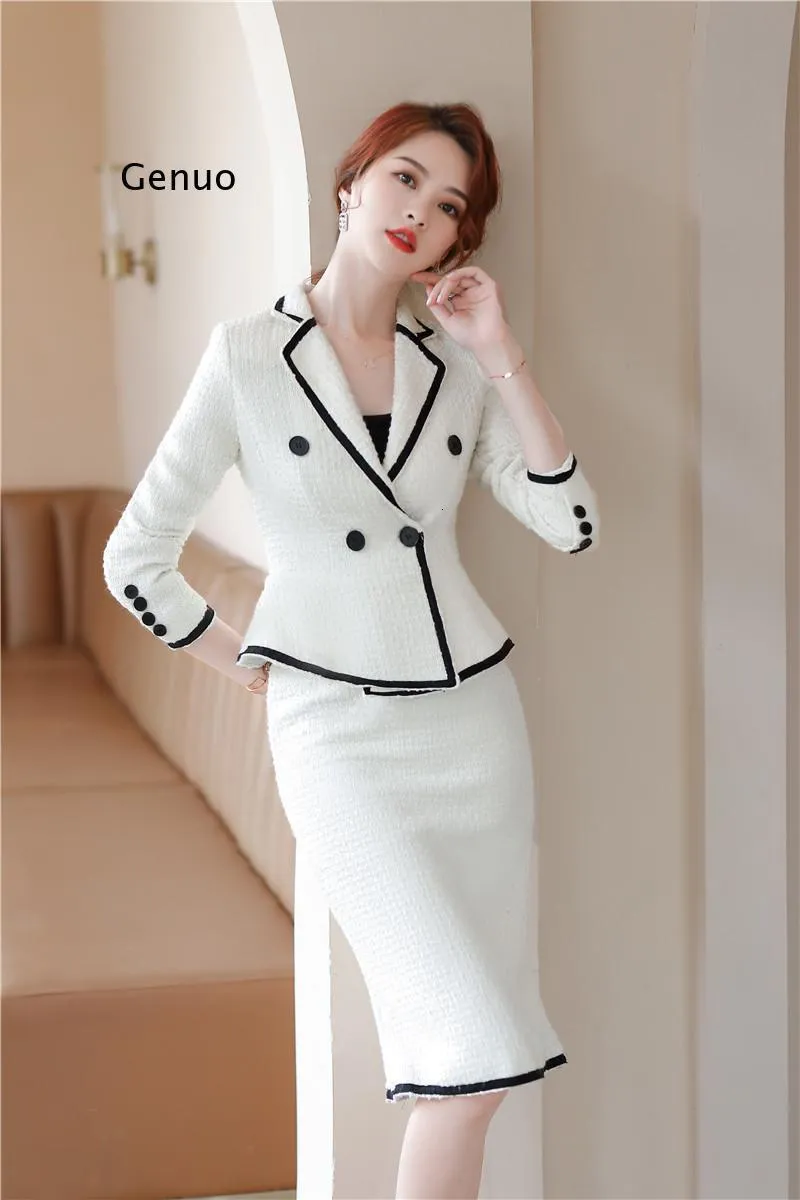 Women's Suit Jackets: Elegant Two Piece Formal Wear Set With Skirt And ...