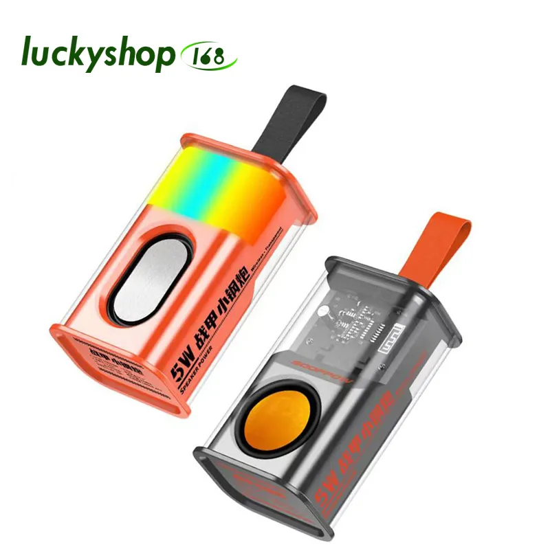 Mini Wireless RGB Bluetooth Speaker | Transparent Stereo Sound Music ...