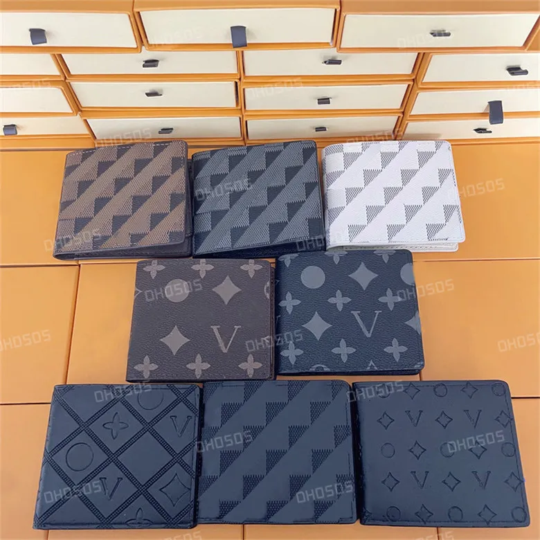 DHgate.com:Leather Checkerboard Short Wallet, Graffiti Cardholder for ...